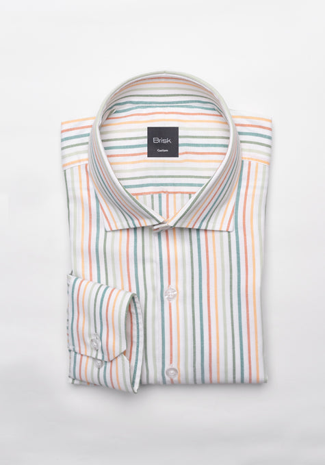 Crisp Multi-Color Poly Pinpoint Stripes Shirt – Brisk | Shirts, Jeans ...