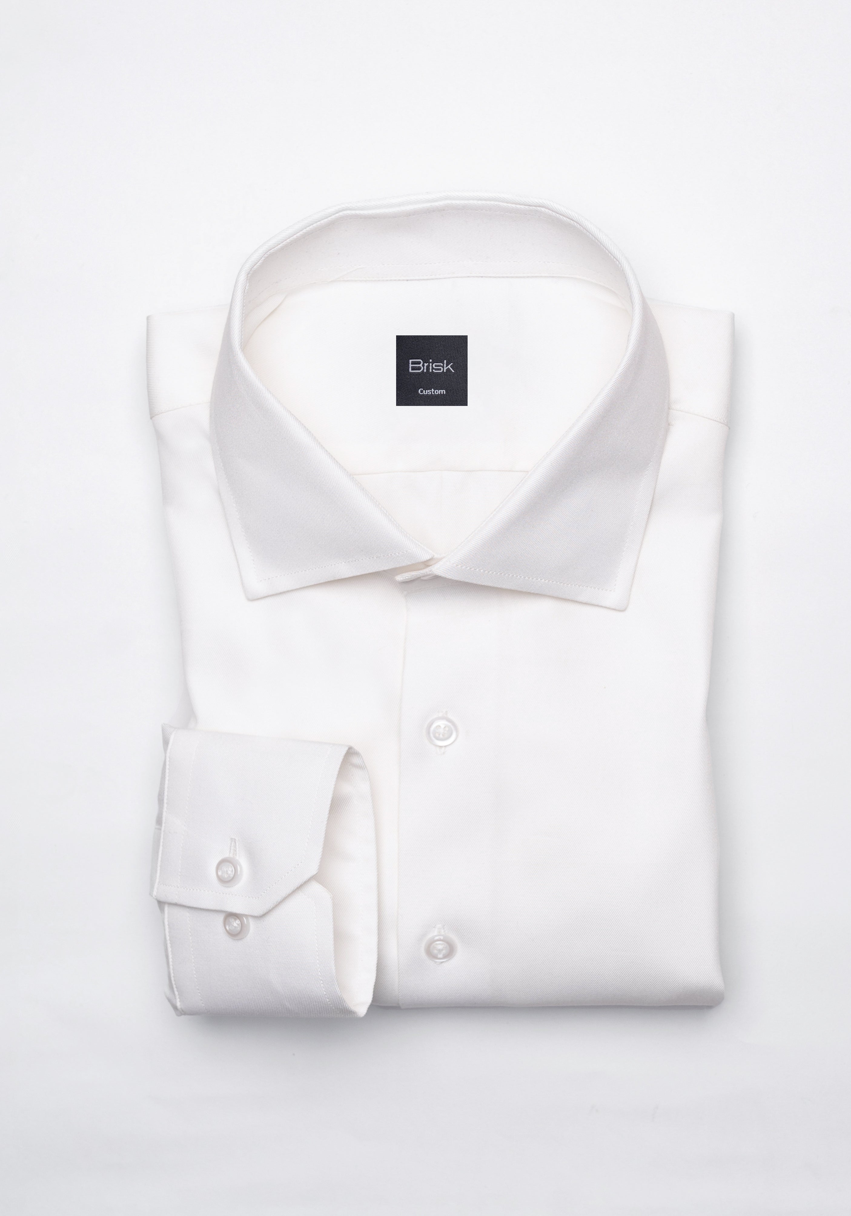 Pearl White Twill Pima Cotton Shirt - Cutaway Classic Collar – Brisk ...