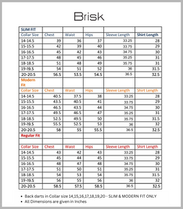 Size Chart – Brisk | Shirts, Jeans & More