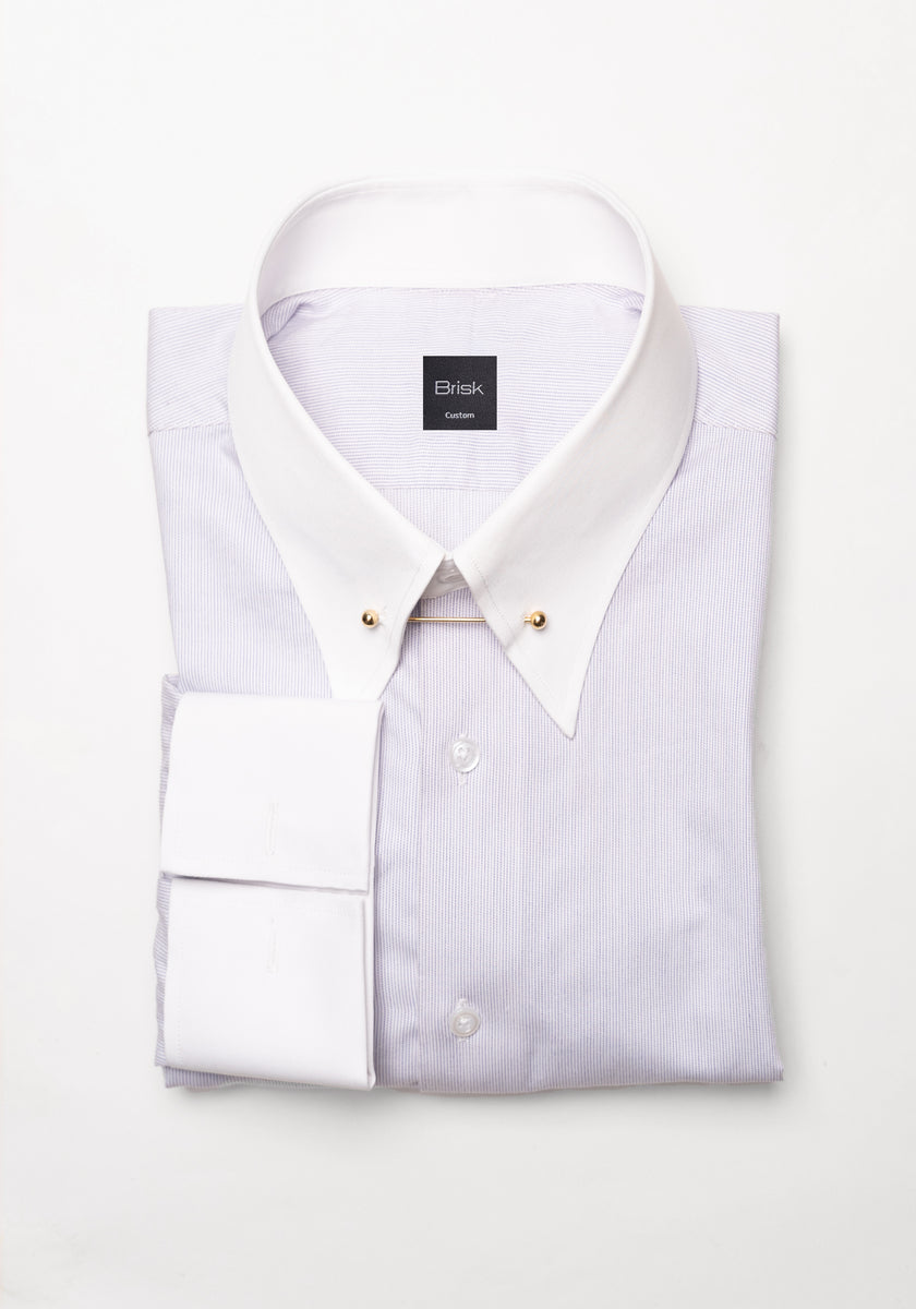 Soft Pink Pinstripes Pima Cotton Shirt - White Classic Golden Pin ...