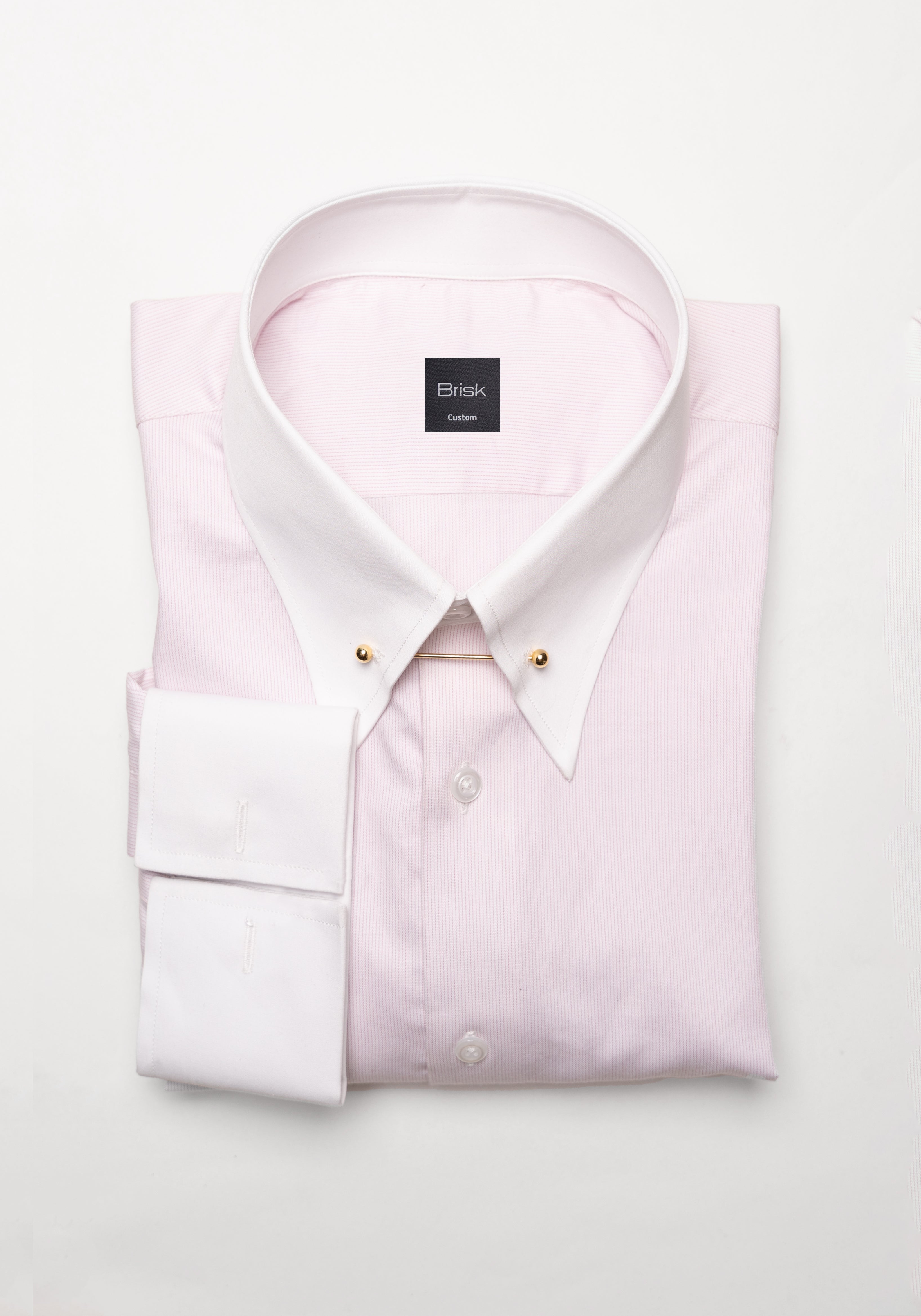 Soft Pink Pinstripes Pima Cotton Shirt - White Classic Golden Pin ...