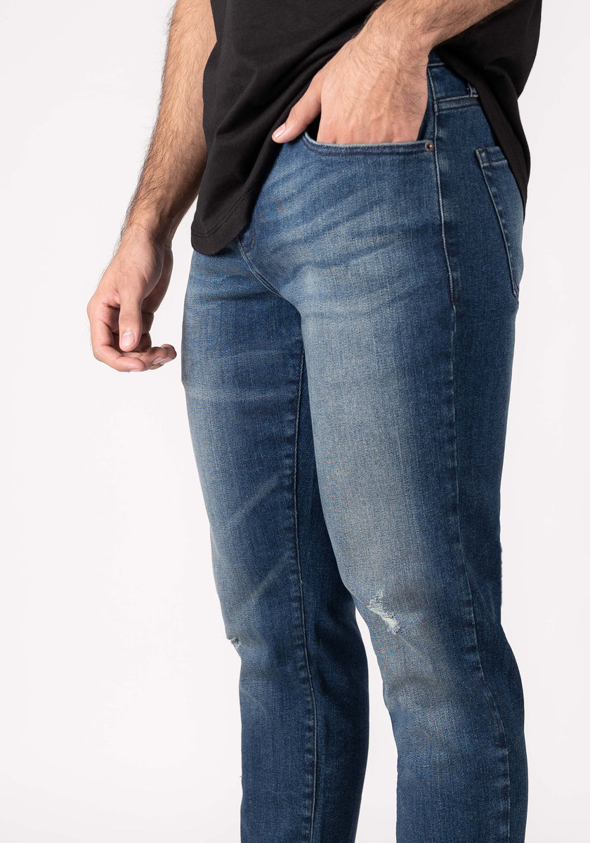 Dark Wash Tinted Slight Rip Slim Fit Jeans - Rotary – Brisk | Shirts ...