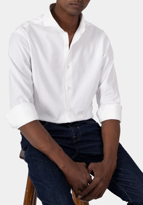 White Oxford Shirt - High Cut Away Extreme Collar – Brisk | Shirts ...